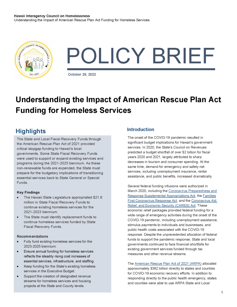 Statewide Office on Homelessness and Housing Solutions (SOHHS) | Policy ...